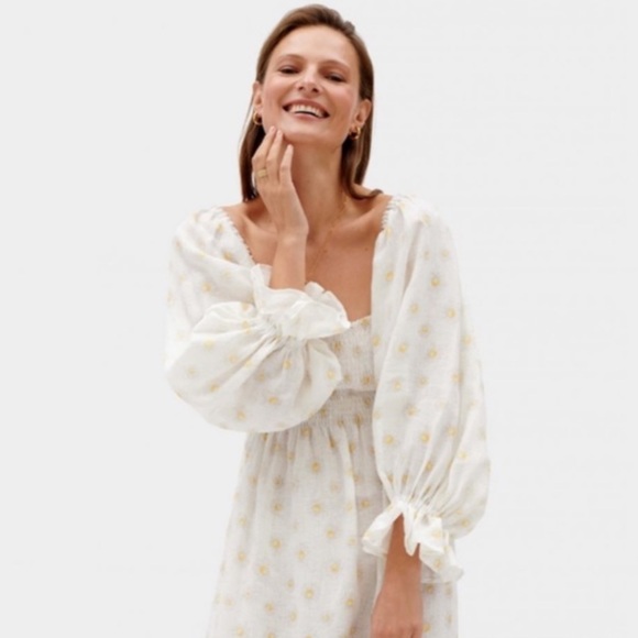 Sleeper | Dresses | Sleeper Atlanta Daisy Linen Dress And Tie | Poshmark